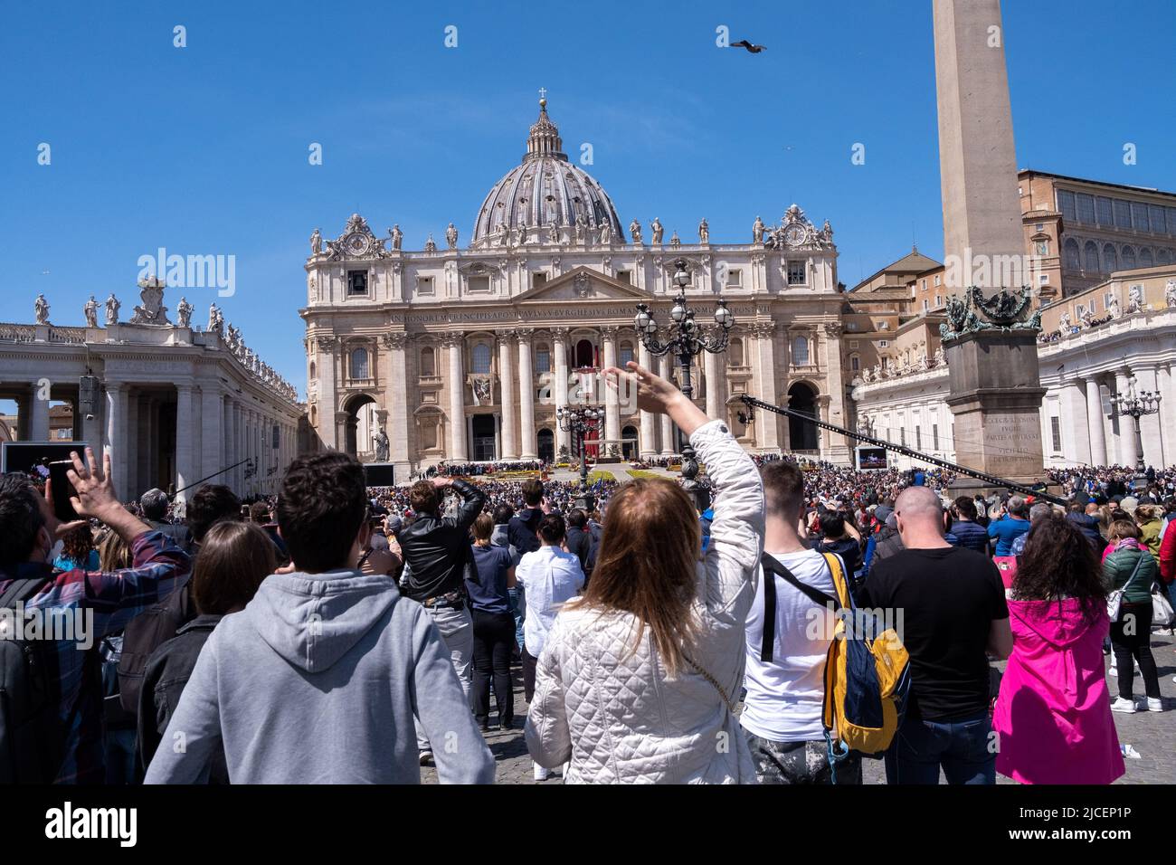 Holy ground. Large crowds at the Easter Sunday mass and Benediction at ...
