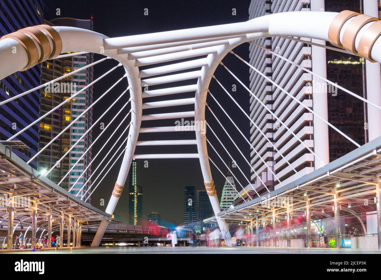 The Chong Nonsi Skywalk, a modern bridge architecture in Bangkok ...