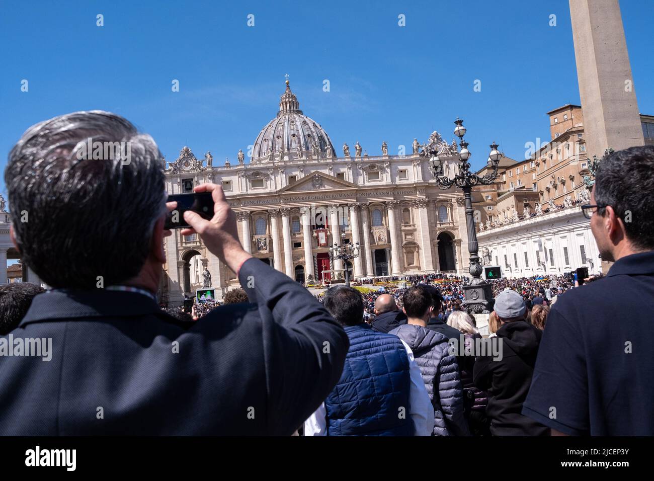 Holy ground. Large crowds at the Easter Sunday mass and Benediction at ...