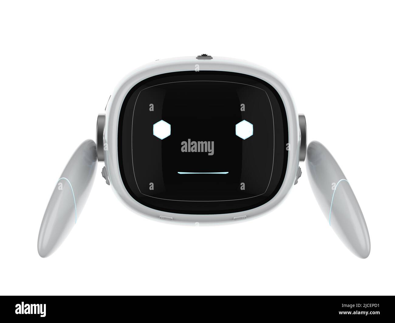 3d rendering cute assistant artificial intelligence robot no leg with ...