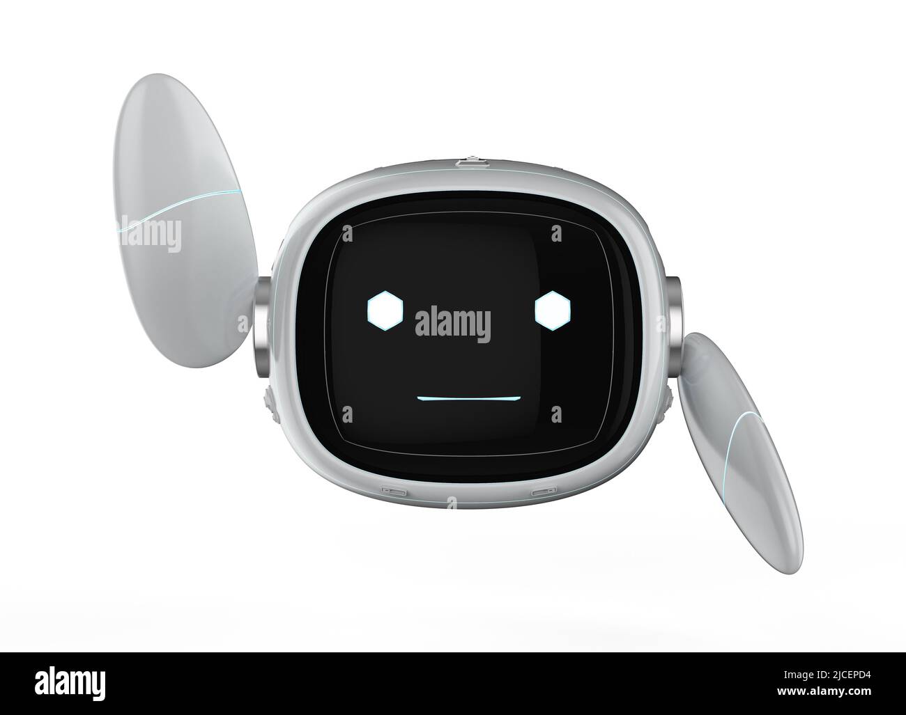 3d rendering cute assistant artificial intelligence robot no leg with ...