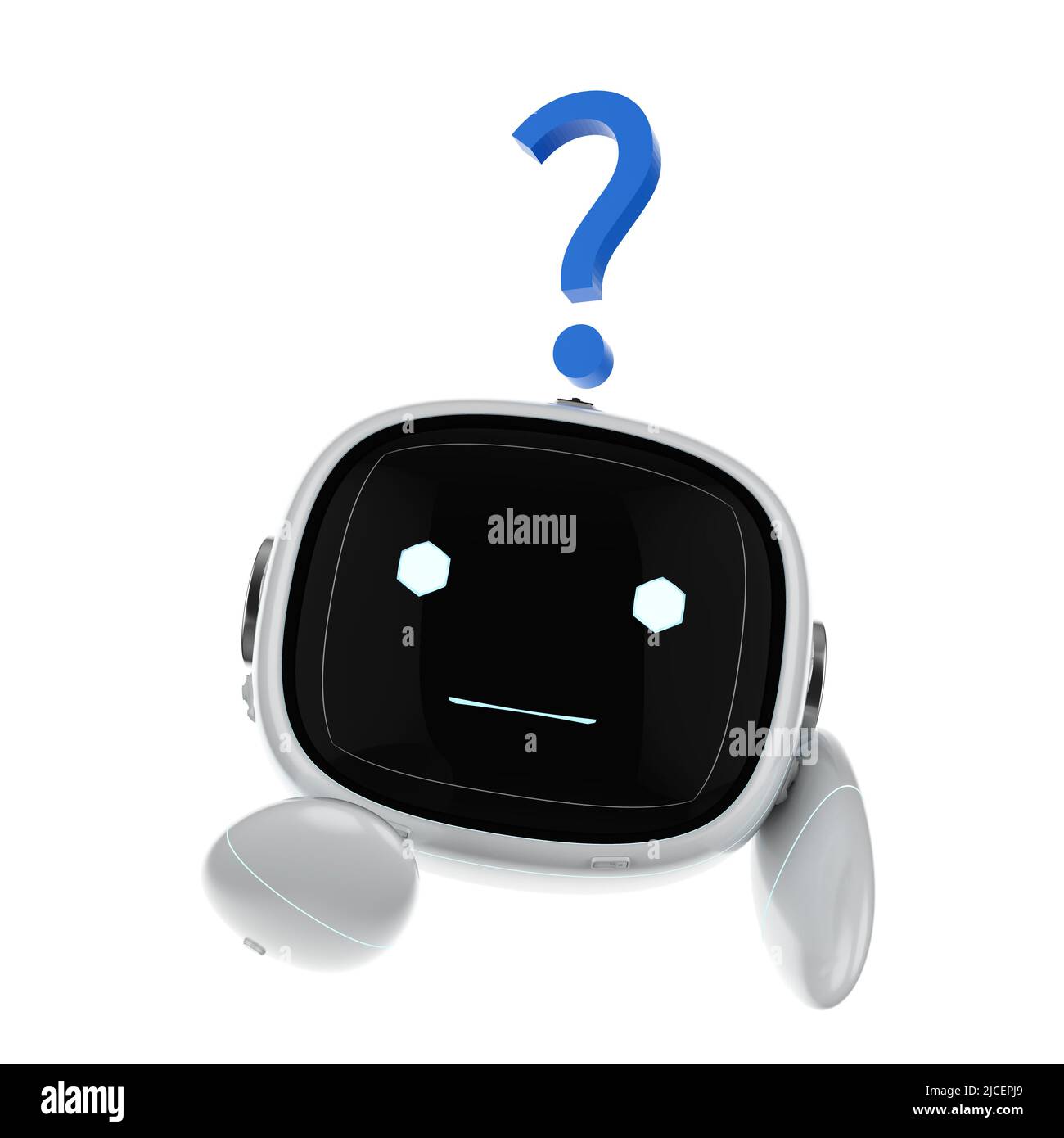 3d rendering cute assistant artificial intelligence robot no leg with ...