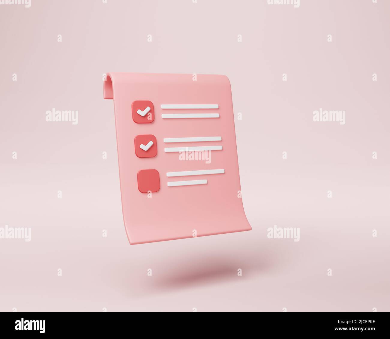 3D clipboard and pencil on pink background, notepad icon Stock Photo ...