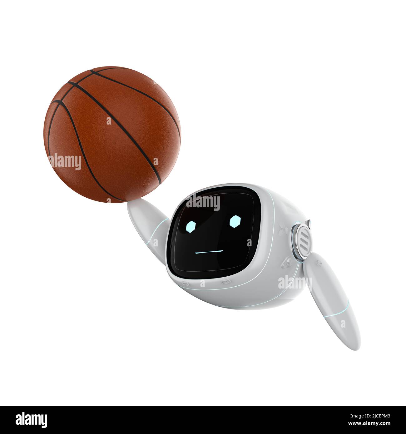 3d rendering cute assistant artificial intelligence robot no leg with ...