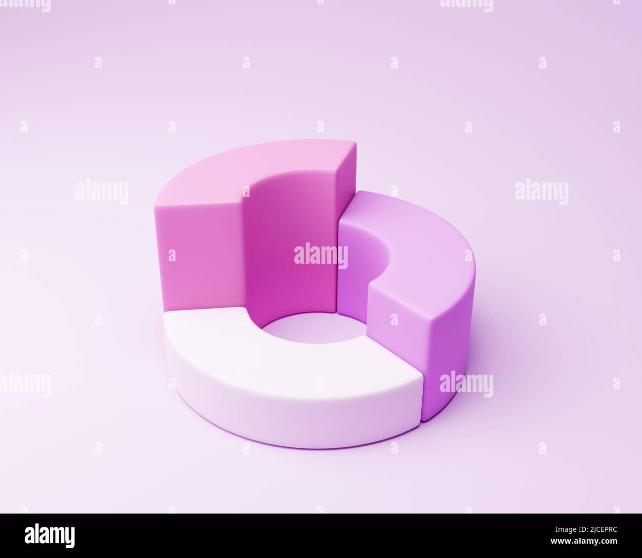 Donut chart on pink background Stock Photo - Alamy