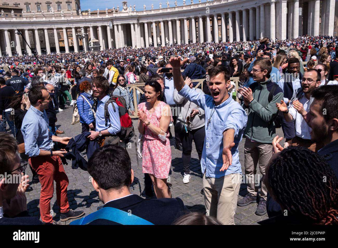 Holy ground. Large crowds at the Easter Sunday mass and Benediction at ...
