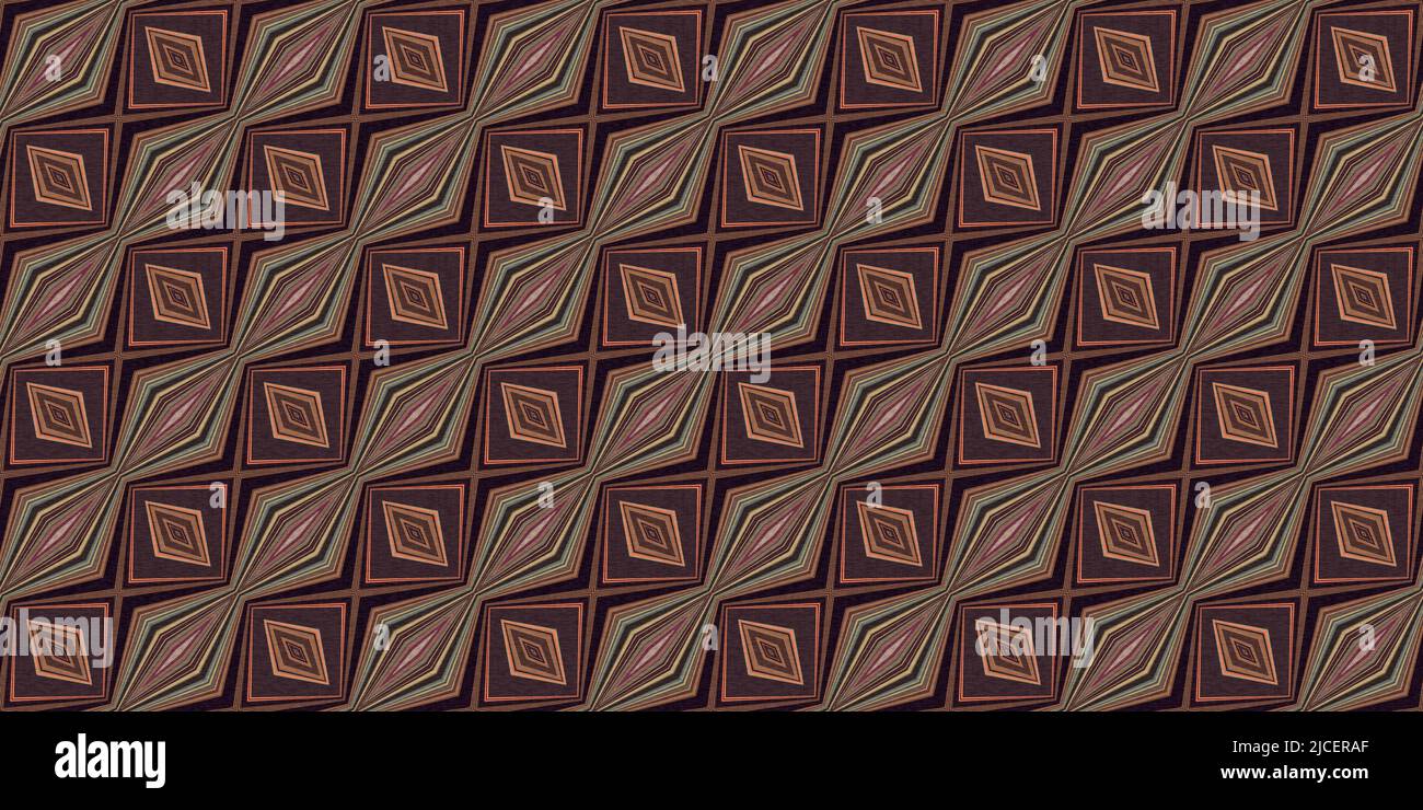 Earthy colours retro sixties geometric seamless border pattern in ...