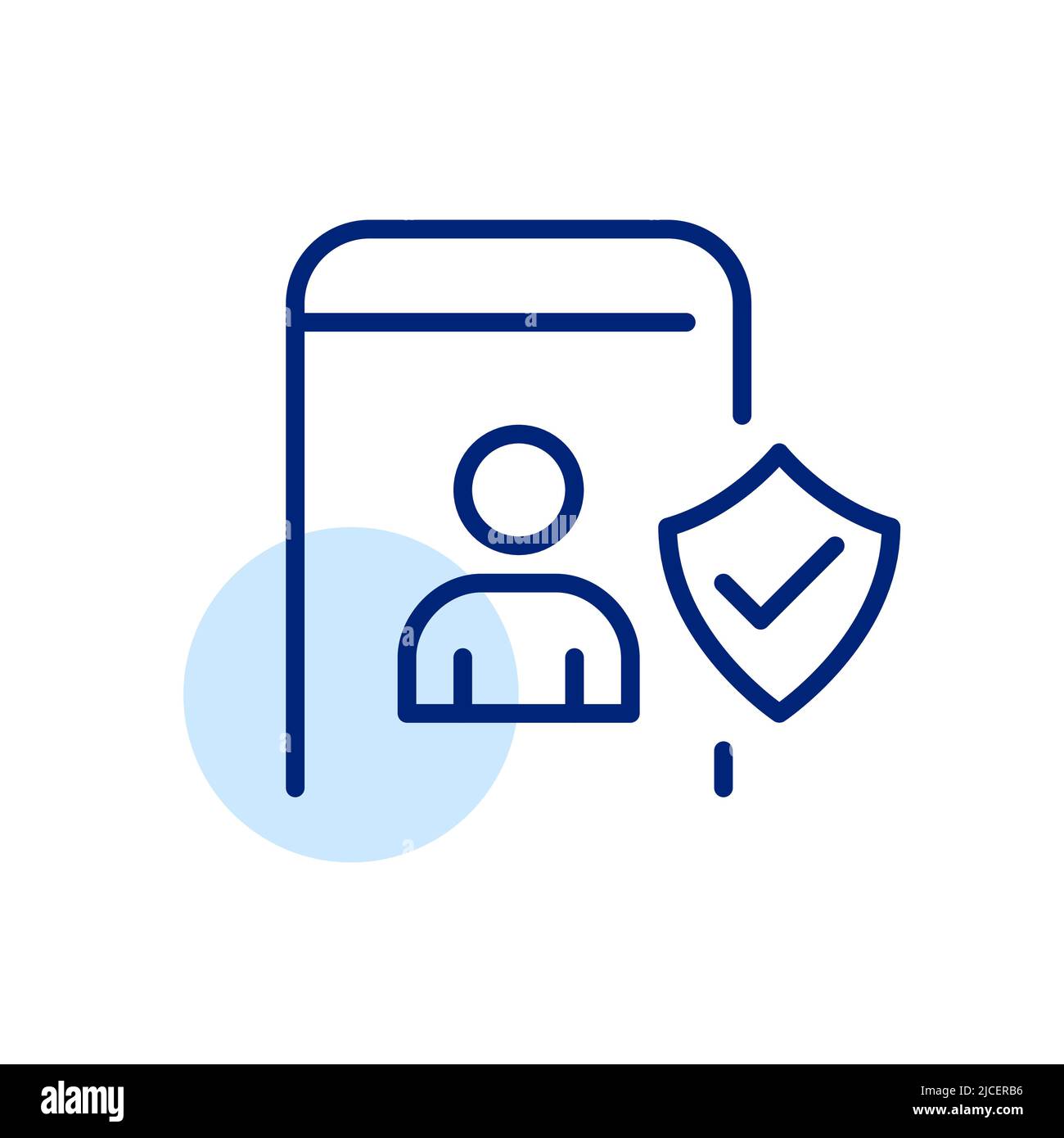 Secure protected profile. Pixel perfect, editable stroke line art icon ...