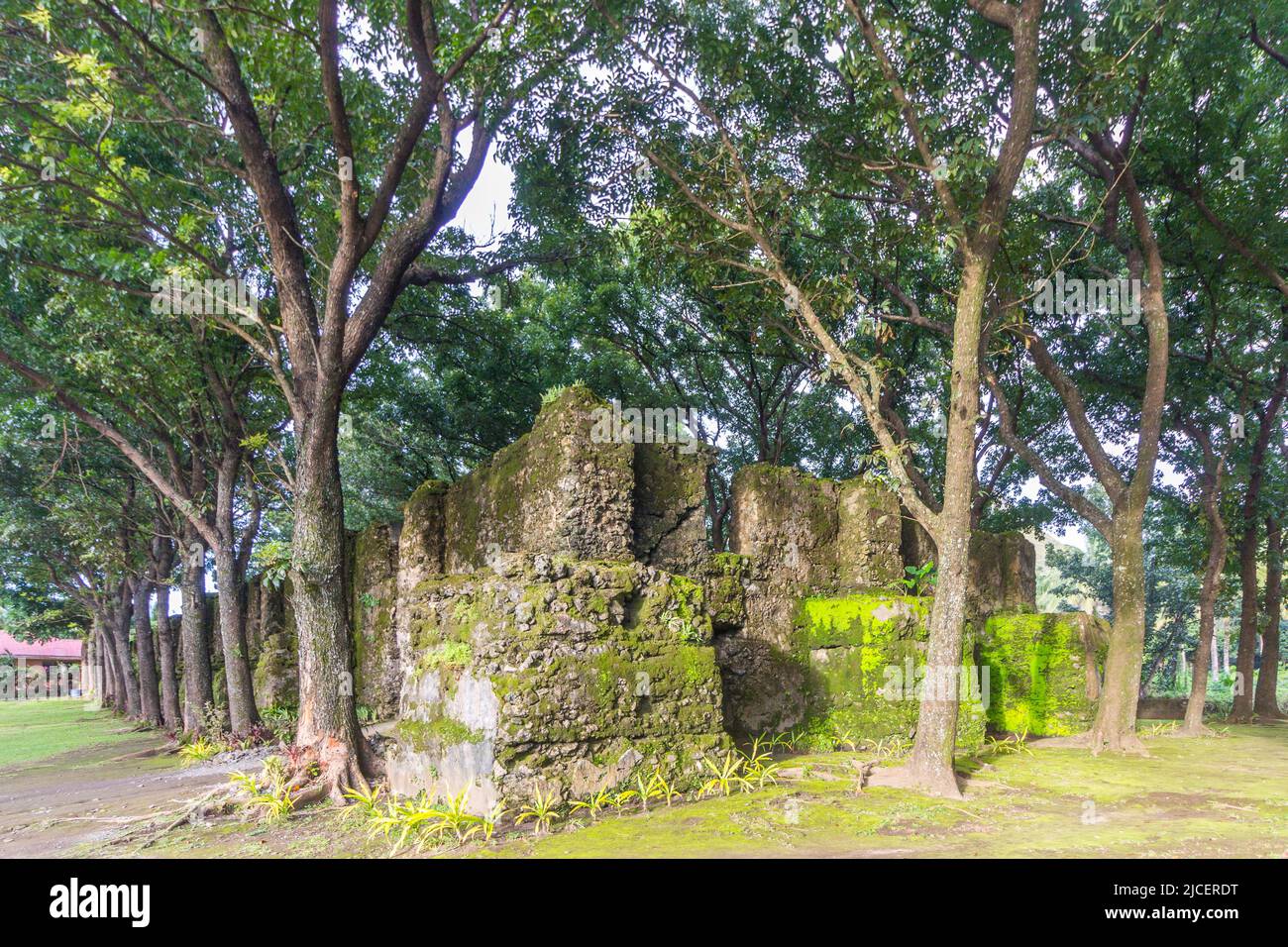 Old church ruins destroyed during a volcanic eruption in Camiguin ...