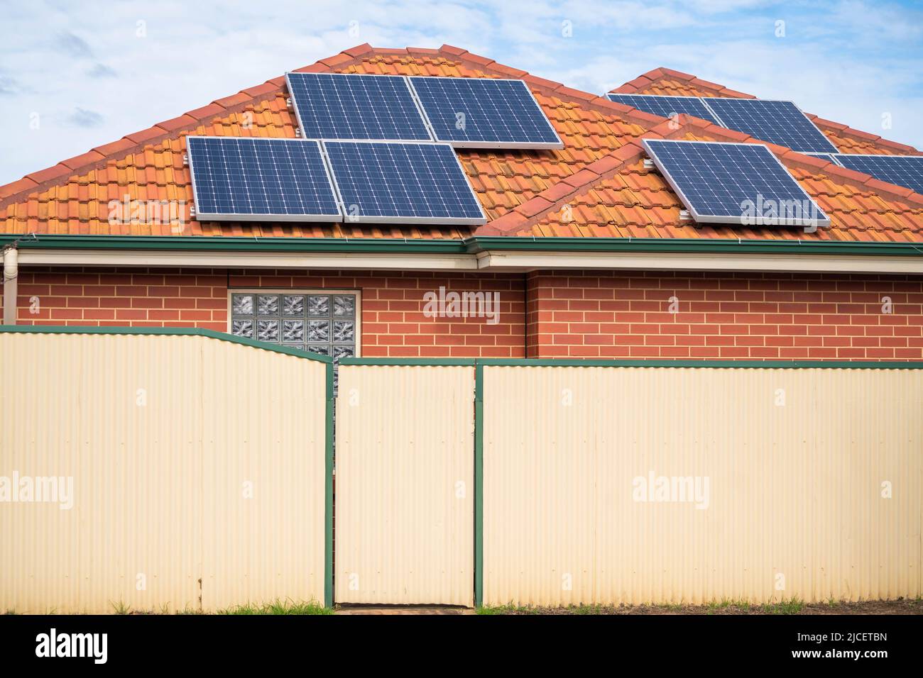 13 June 2022: Solar Panels on rooftops, Adelaide, Australia Stock Photo ...