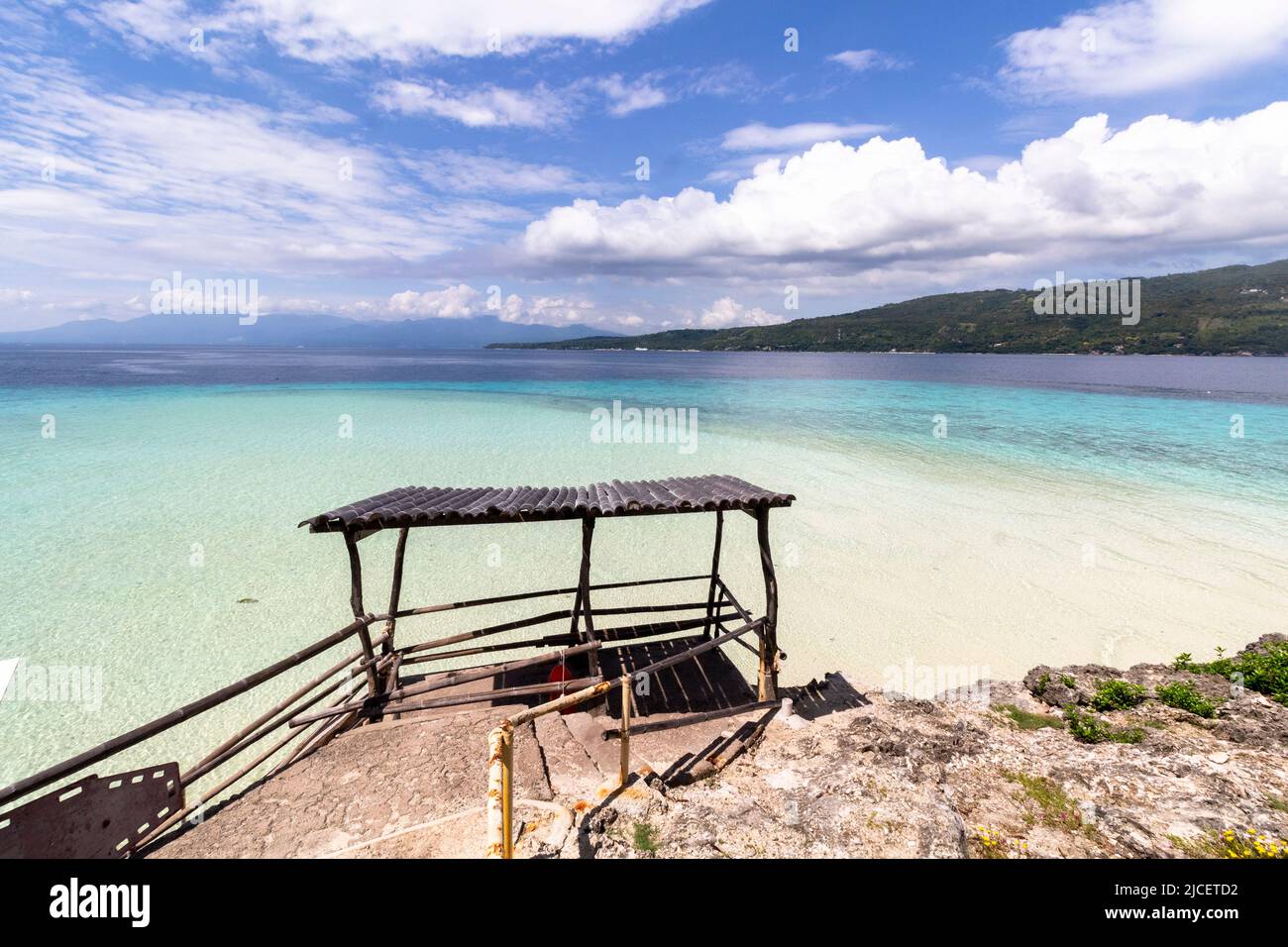 Pristine waters off Sumilon island in Oslob, Cebu, Philippines Stock ...