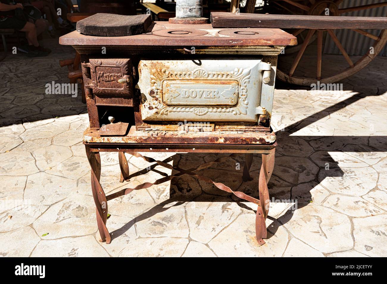Old rusty Dover Iron Stove Stock Photo - Alamy