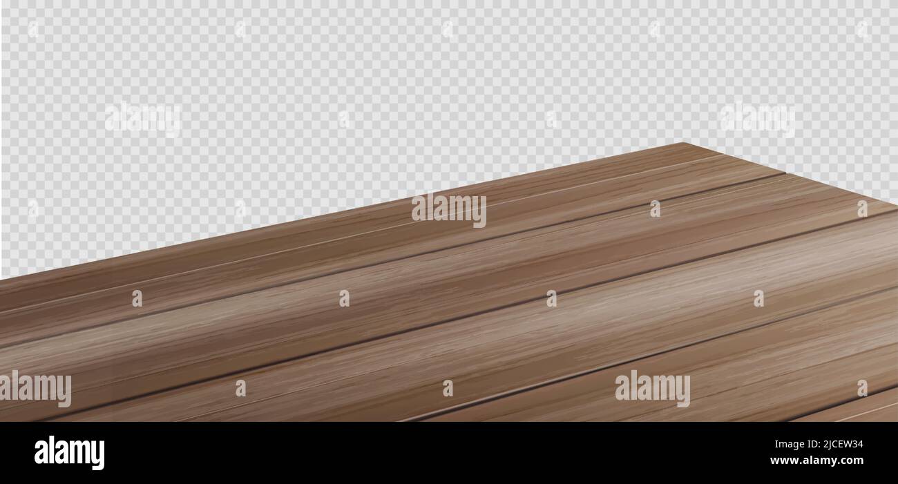 Dining wooden table top, corner perspective realistic vector ...