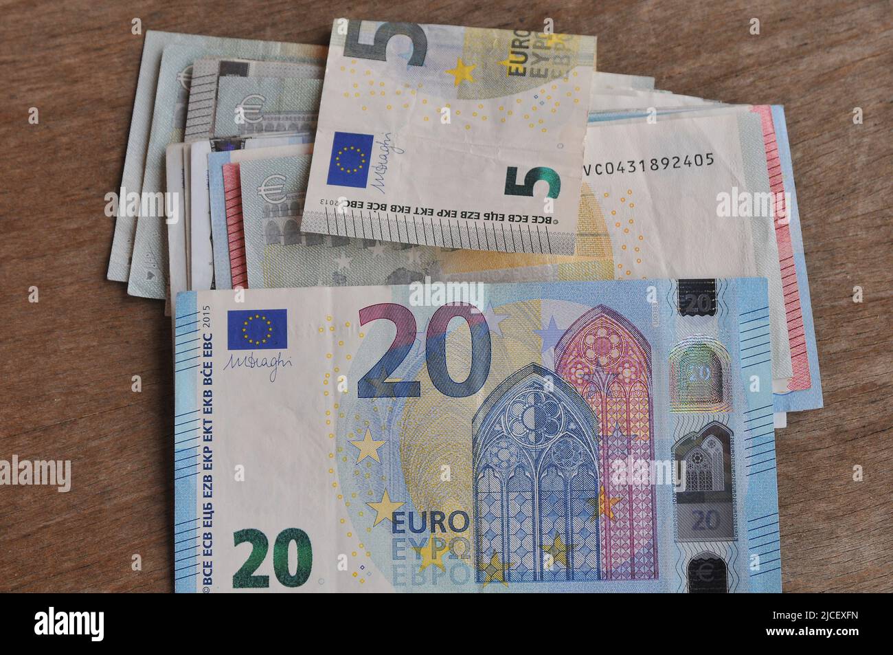 Kastrup/Copenhagen/Denmark/ 13 June 2022/EU-Euro currency notes in ...
