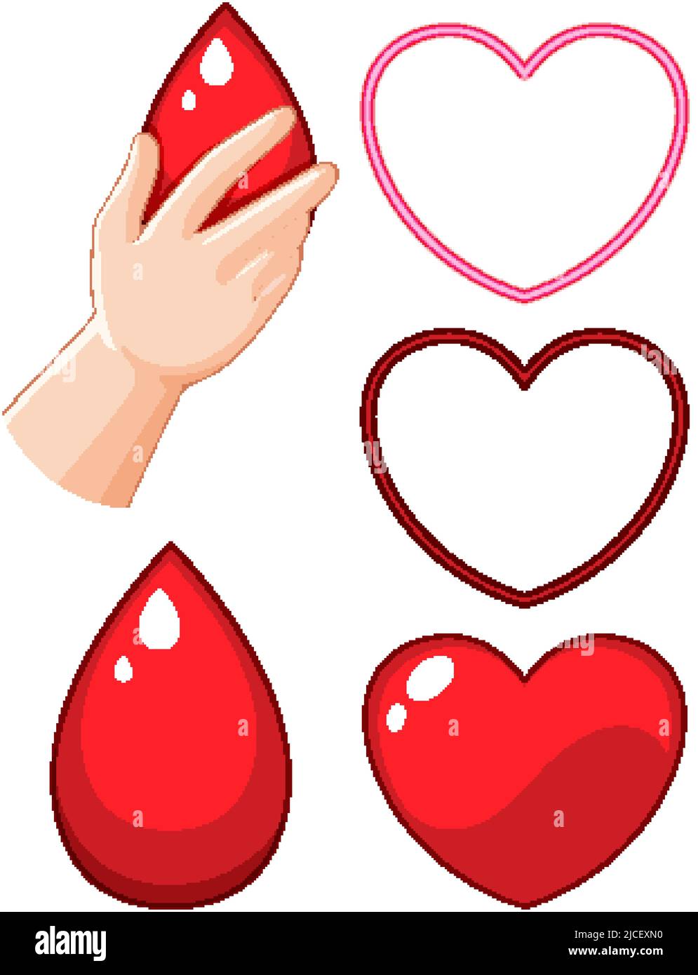 Blood donation symbol with hearts illustration Stock Vector Image & Art ...