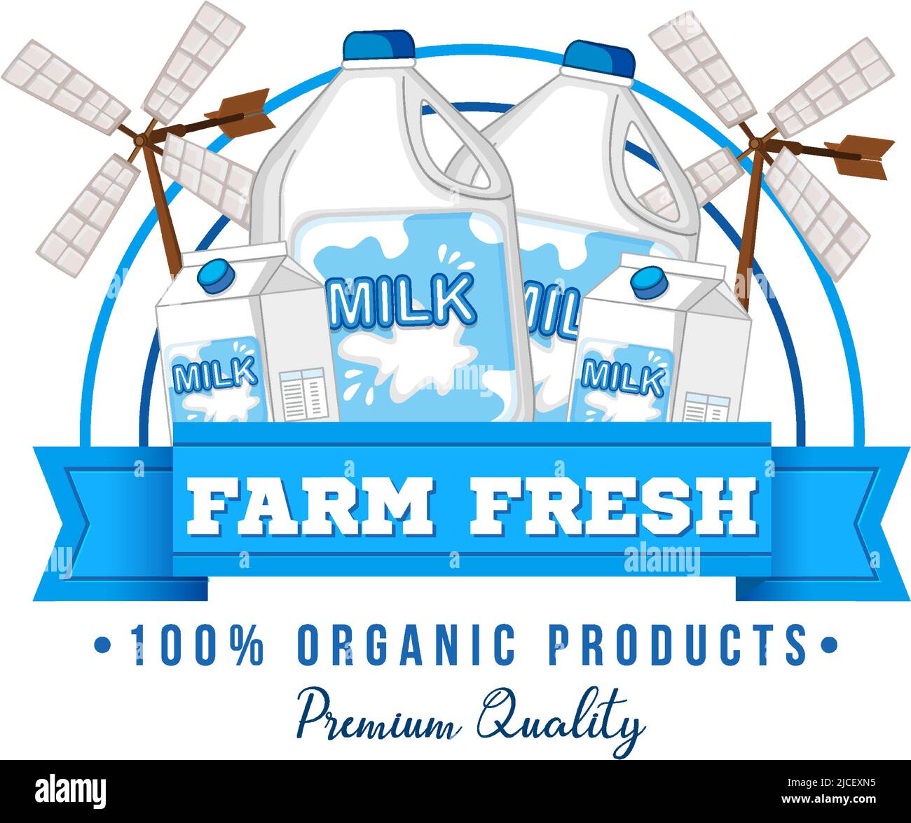 Logo design with farm fresh milk illustration Stock Vector Image & Art ...