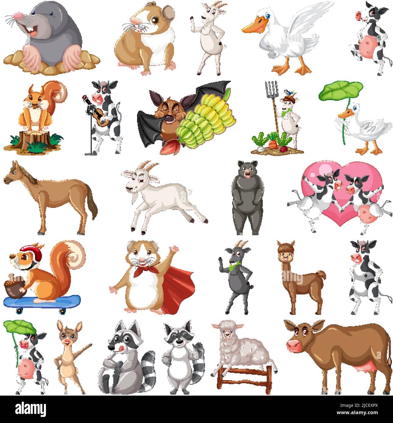 Set of different kids of animals illustration Stock Vector Image & Art ...