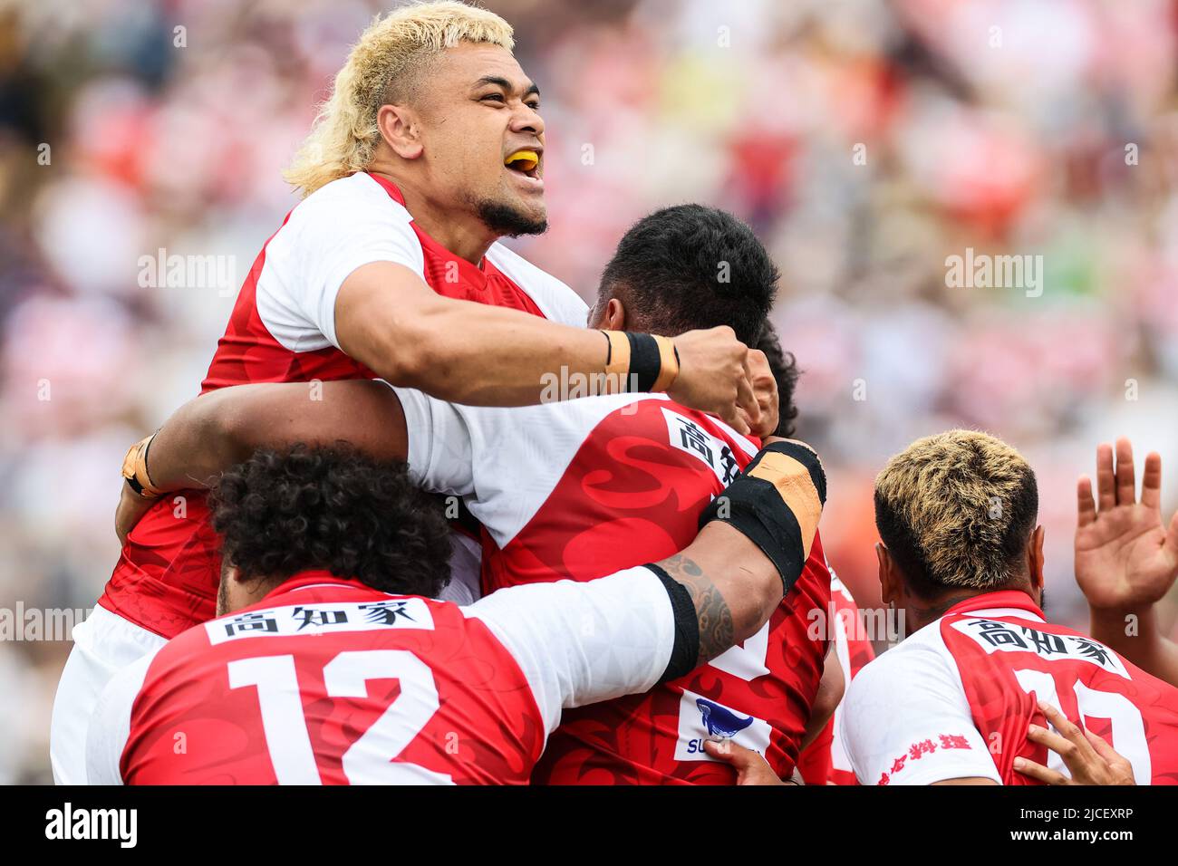 Tokyo, Japan. 11th June, 2022. Larry Sulunga (TONGA SAMURAI XV) Rugby ...