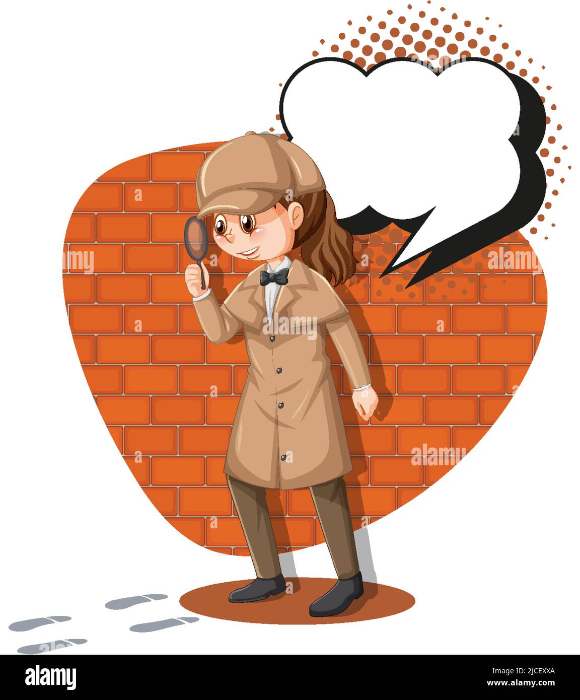Detective looking for clues in template illustration Stock Vector Image ...