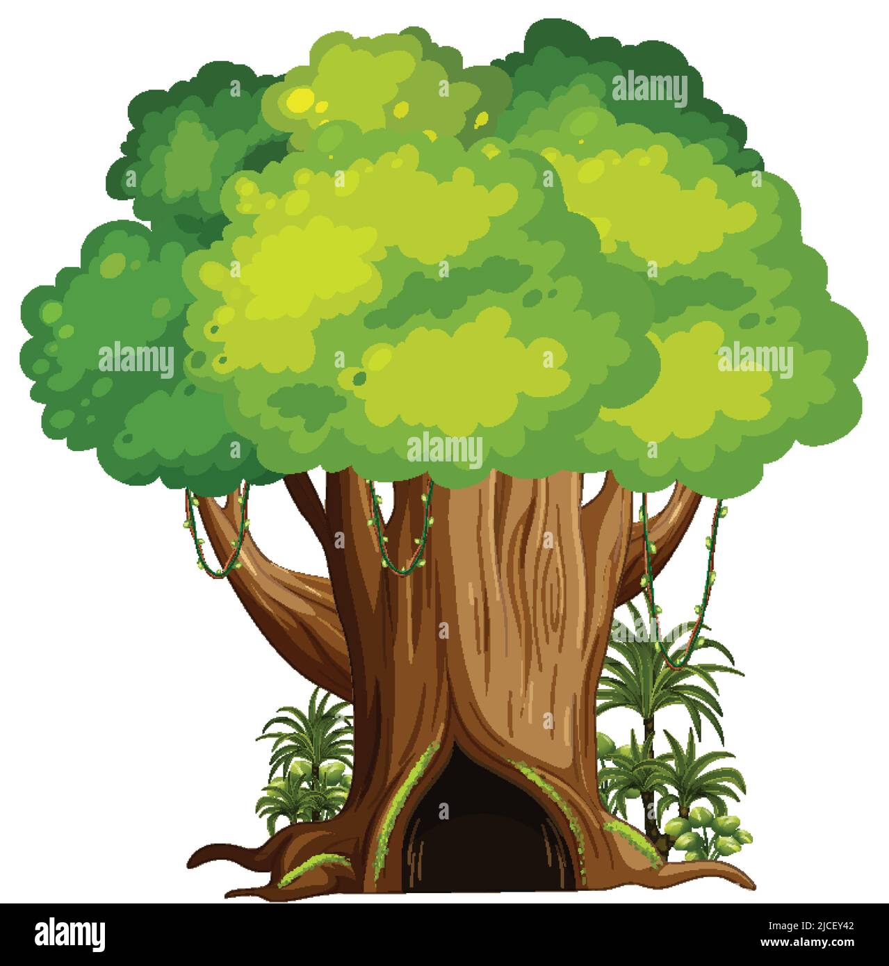 Big tree isolated cartoon illustration Stock Vector Image & Art - Alamy