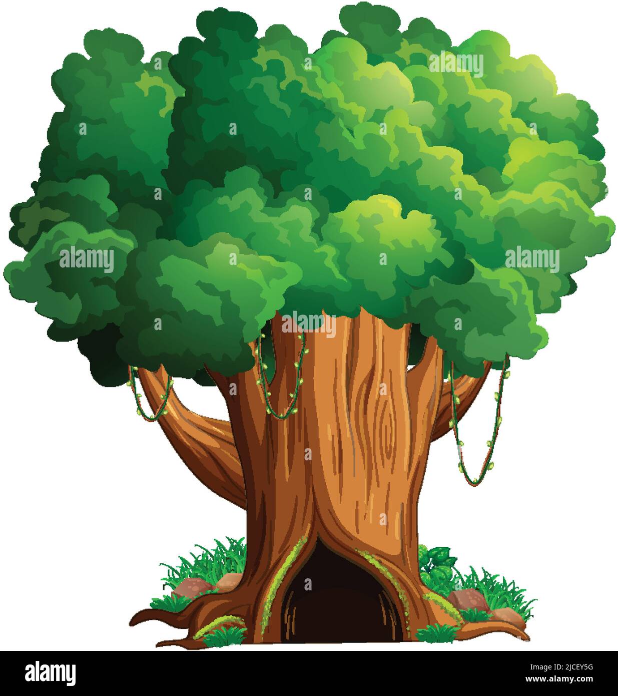 Big tree isolated cartoon illustration Stock Vector Image & Art - Alamy