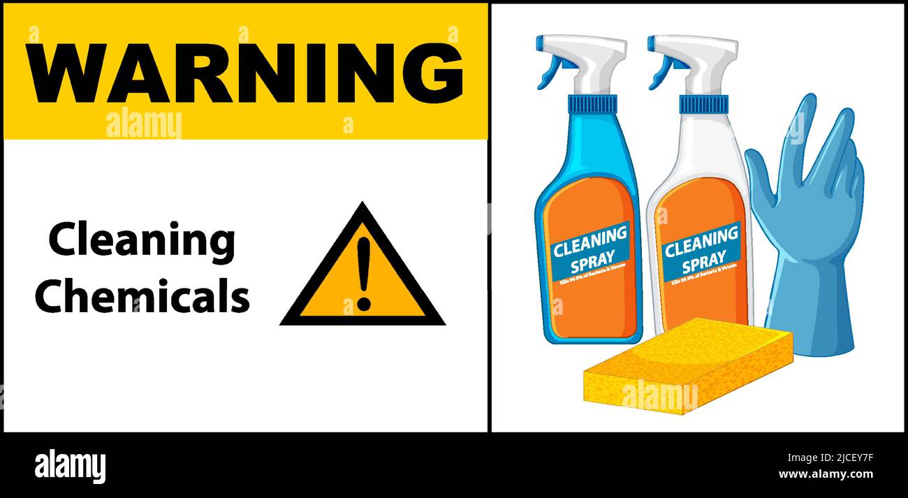 Cleaning chemicals warning banner illustration Stock Vector Image & Art ...