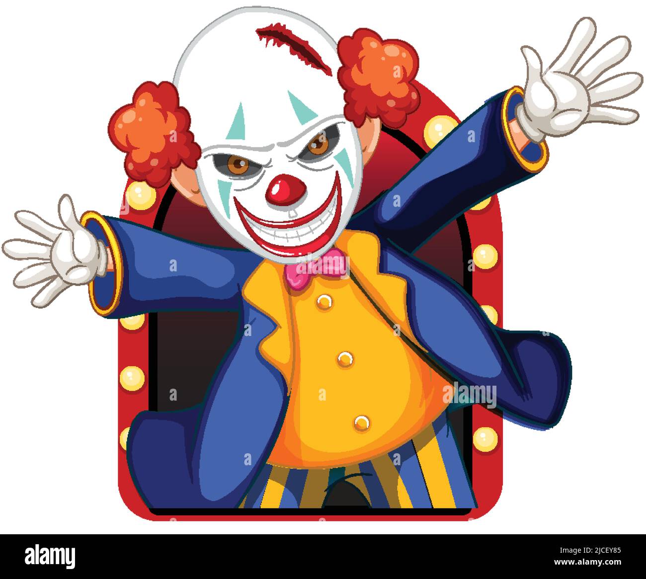 Scary Clown Smiling Cartoon Character Illustration Stock Vector Image And Art Alamy