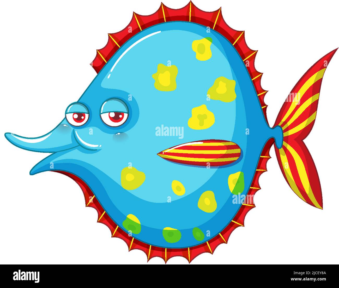 A cute halibut fish on white background illustration Stock Vector Image ...