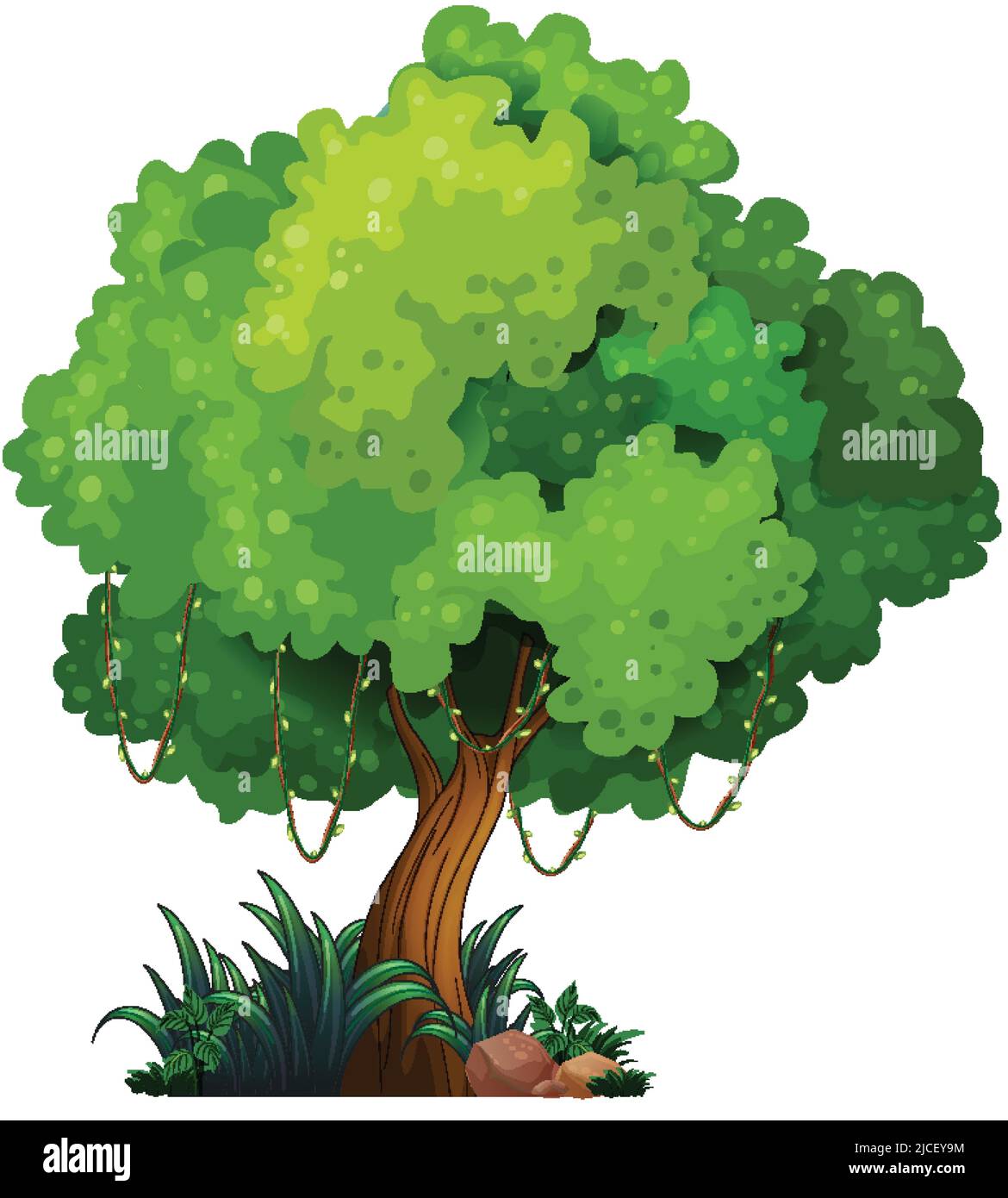 Big tree isolated cartoon illustration Stock Vector Image & Art - Alamy