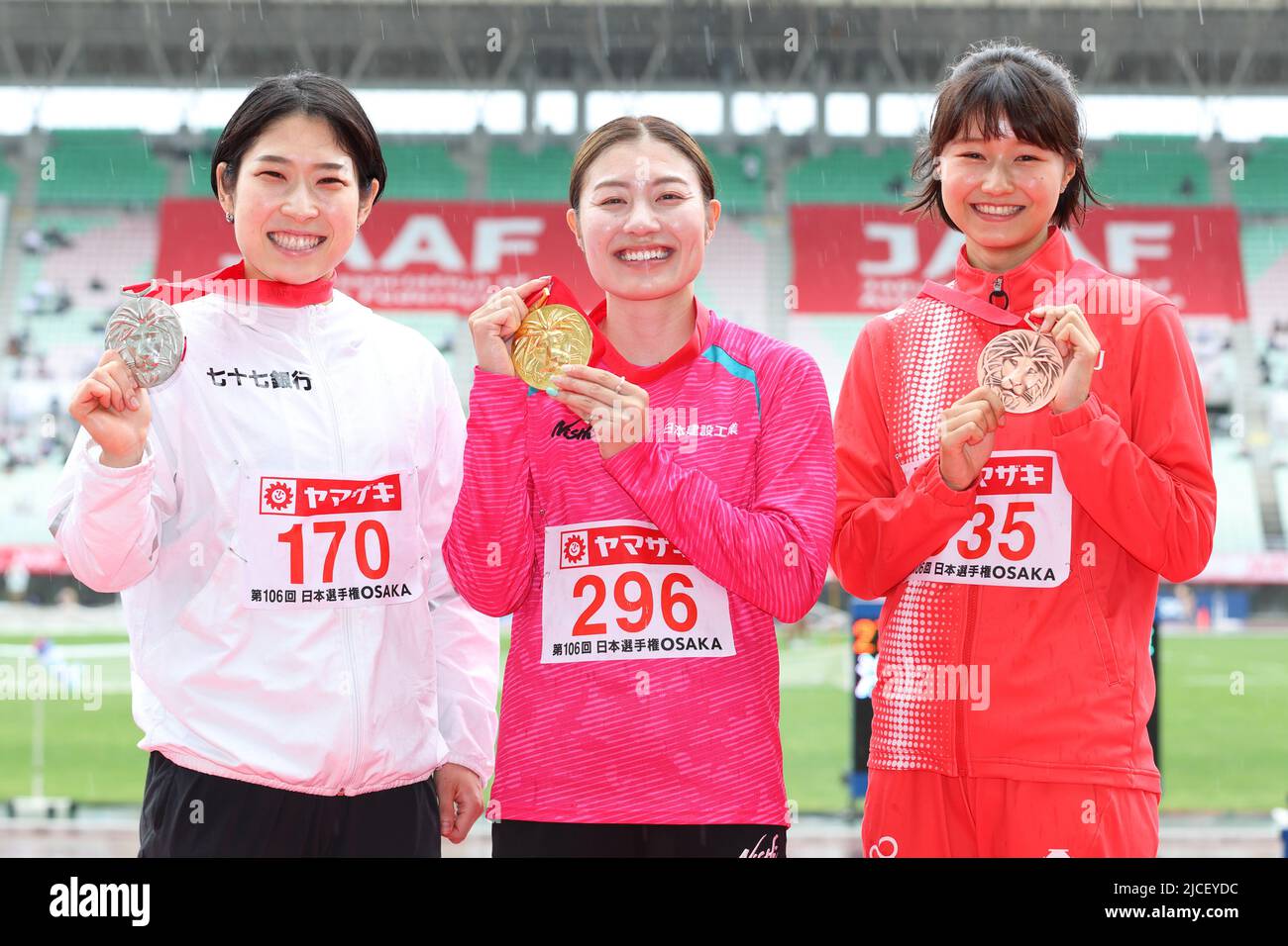 Osaka, Japan. 11th June, 2022. (L-R) Masumi Aoki, Mako Fukube, Yumi ...
