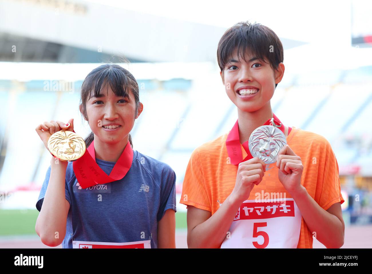 Osaka, Japan. 12th June, 2022. (L-R) Nozomi Tanaka, Ririka Hironaka ...