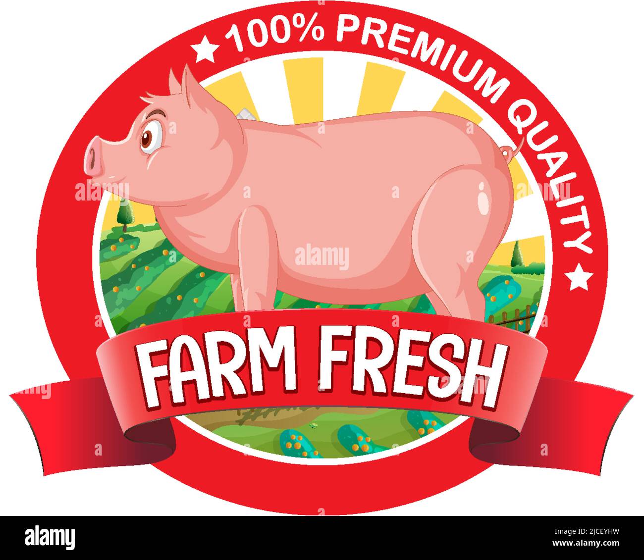 Pig farm fresh logo for pork products illustration Stock Vector Image ...