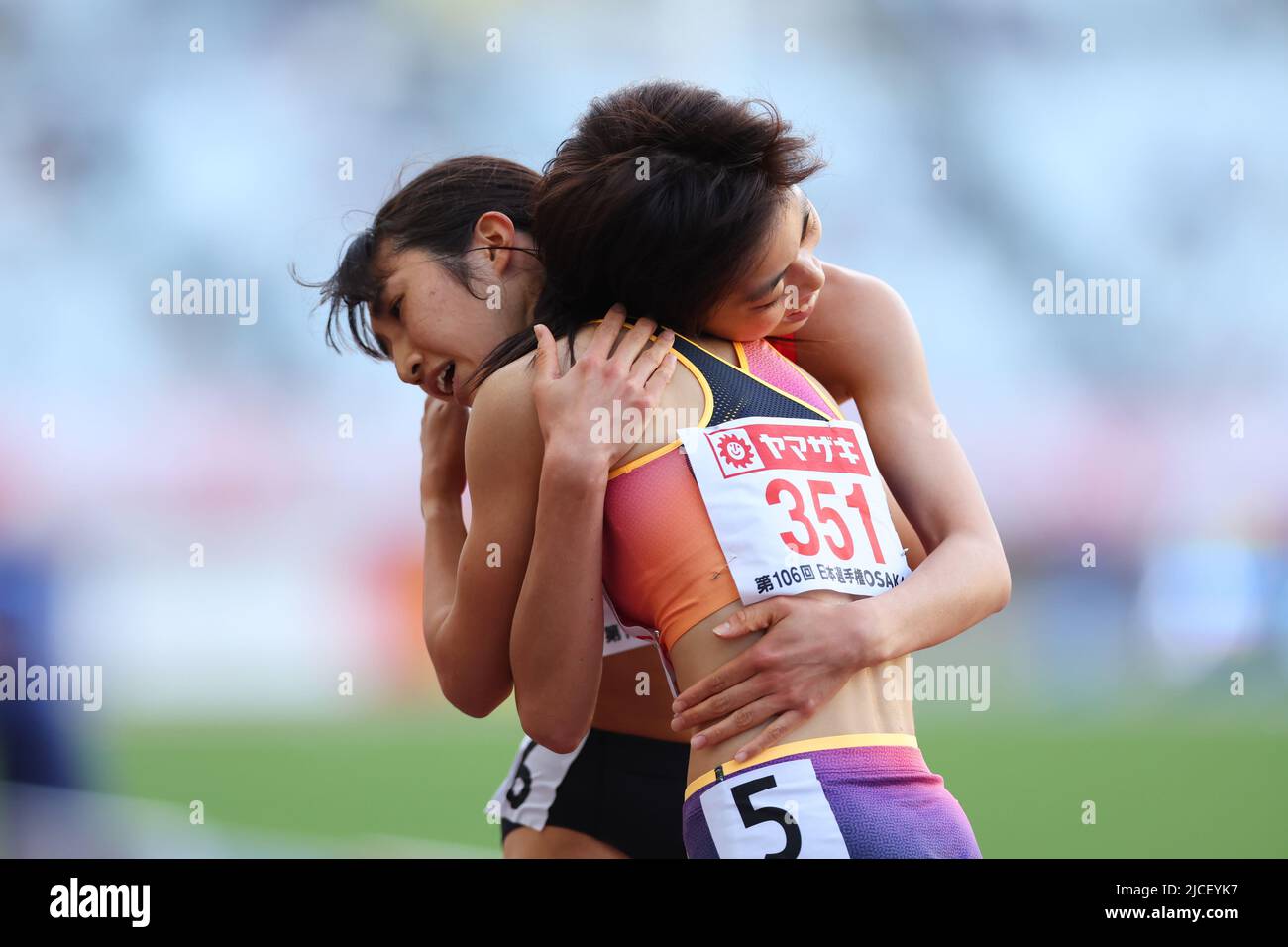 Osaka, Japan. 12th June, 2022. (L-R) Nozomi Tanaka, Ririka Hironaka ...
