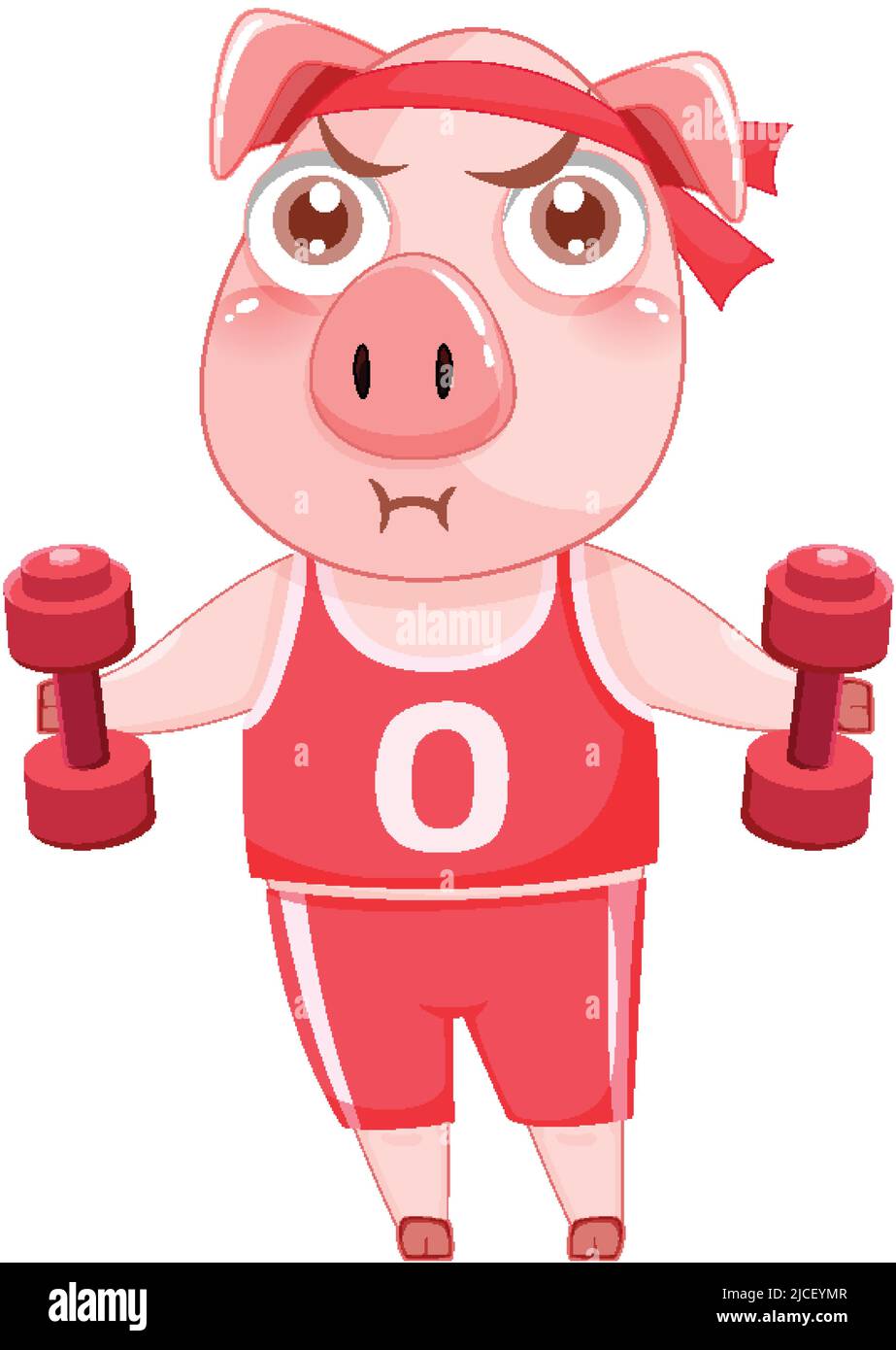 Cute pig cartoon character working out illustration Stock Vector Image ...
