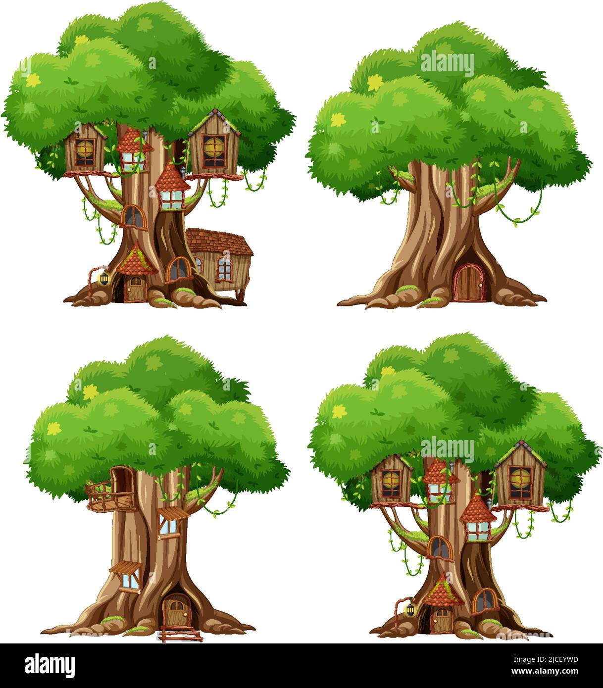 Big tree isolated cartoon illustration Stock Vector Image & Art - Alamy