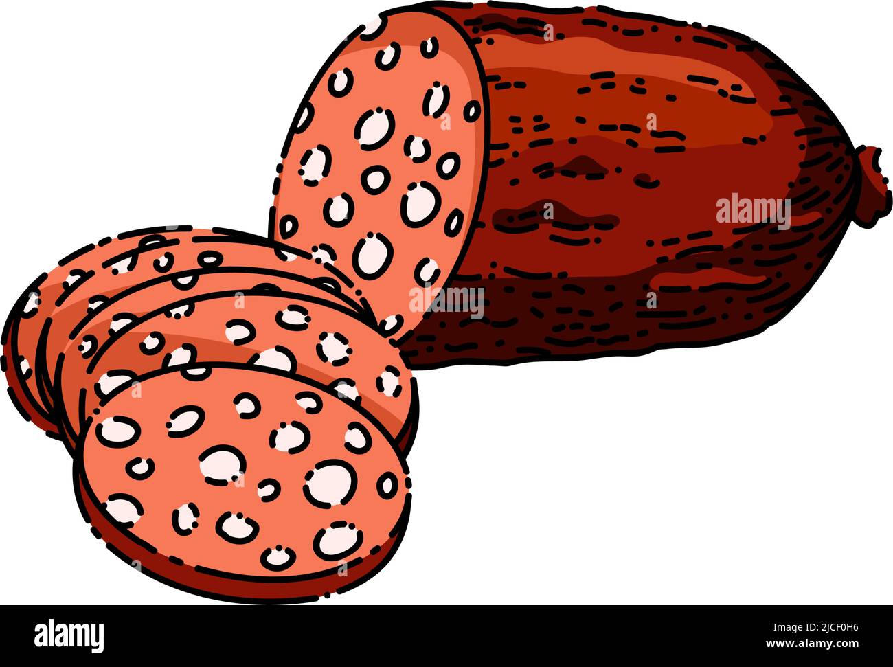 salami sausage sketch hand drawn vector Stock Vector Image & Art - Alamy