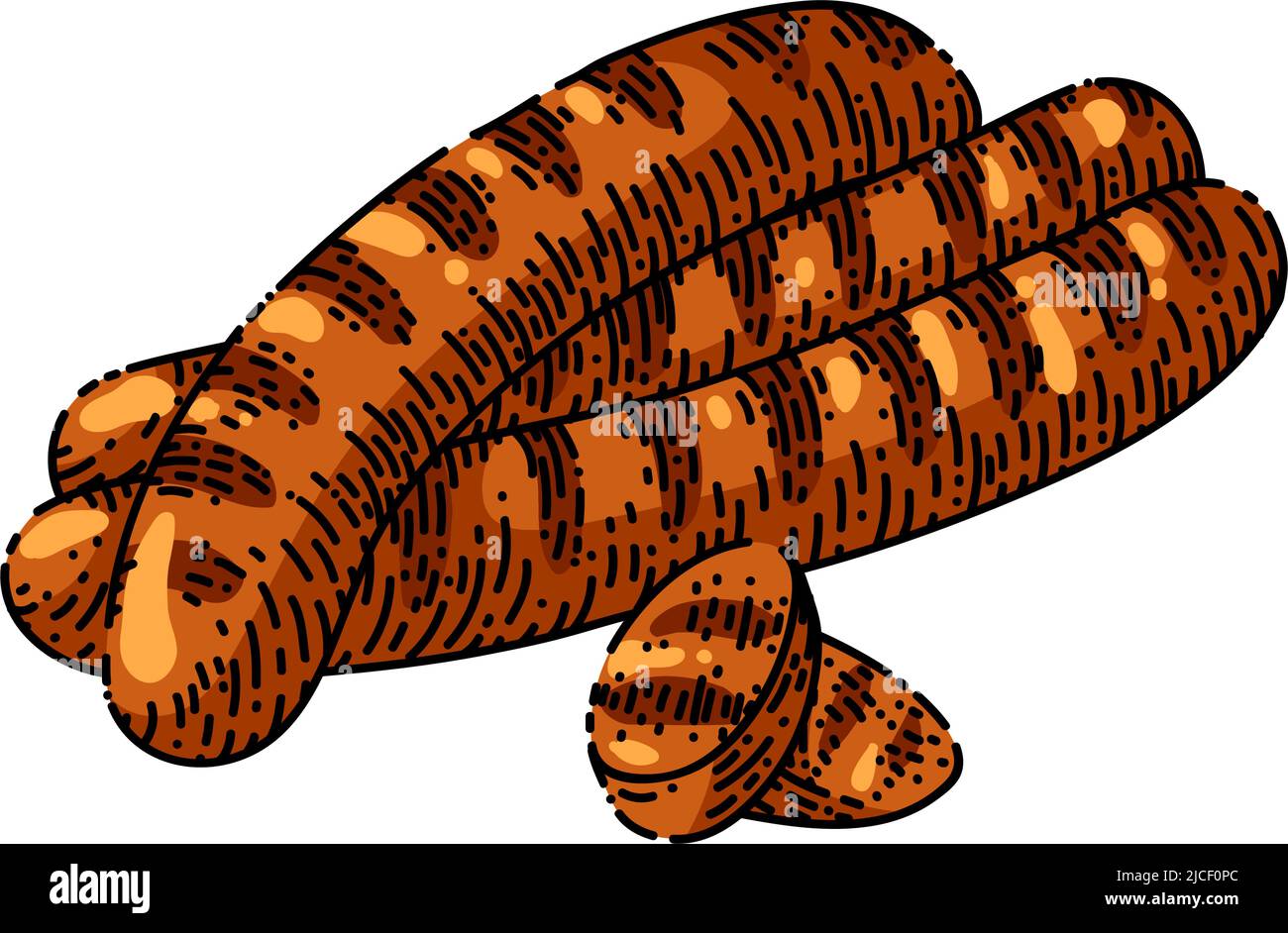 Hand grill sausages color Stock Vector Images - Alamy