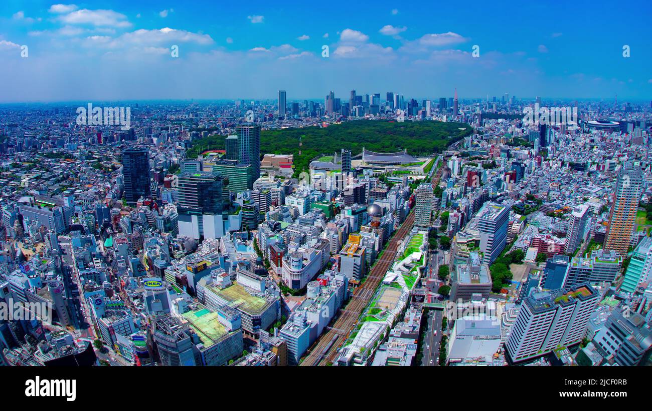 A timelapse of panoramic cityscape at the urban city in Tokyo high ...