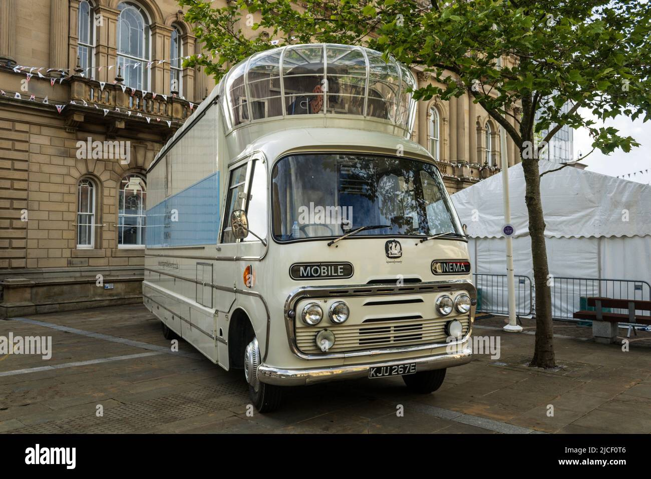 Vintage Mobile Cinema outside Blackburn Town Hall. Blackburn Festival ...