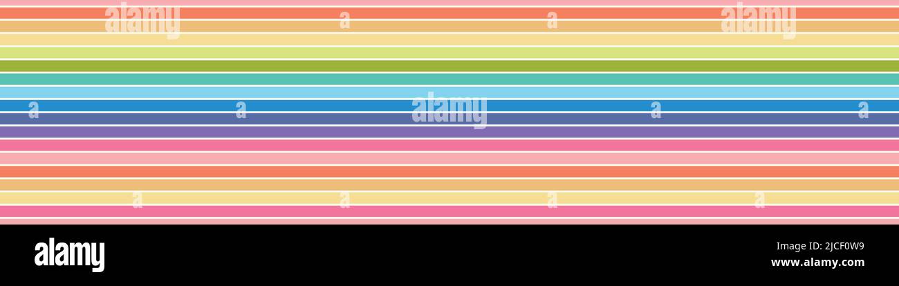 Rainbow stripes background banner vector. Fun colourful horizontal ...
