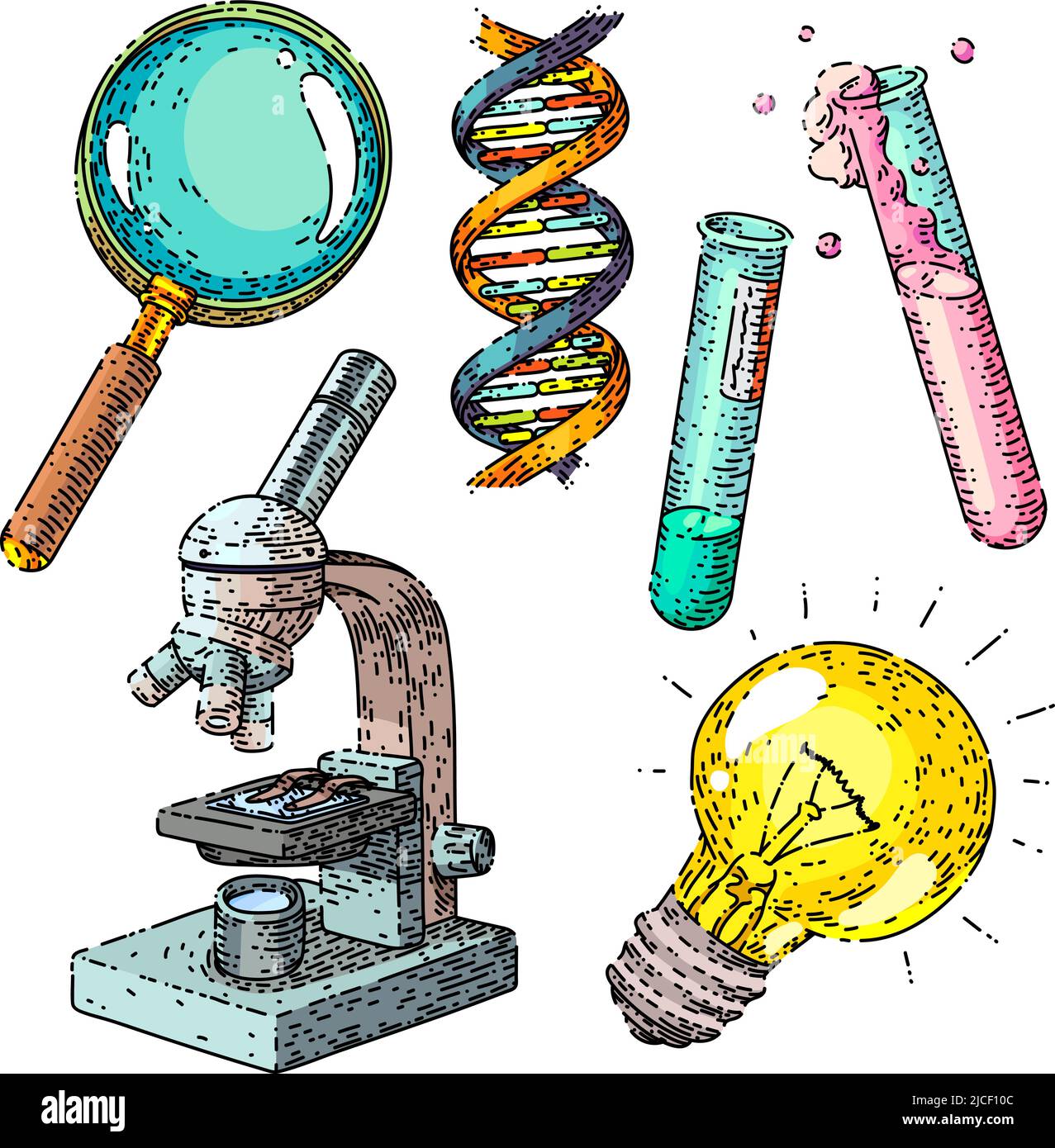 science chemistry set sketch hand drawn vector Stock Vector Image & Art ...