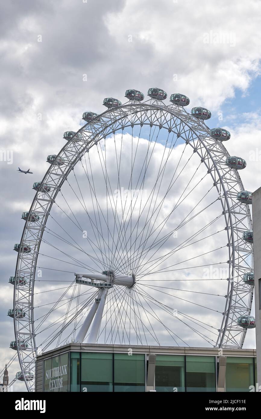 London Eye ferris wheel behind the Southbank Centre, Southbank, London ...