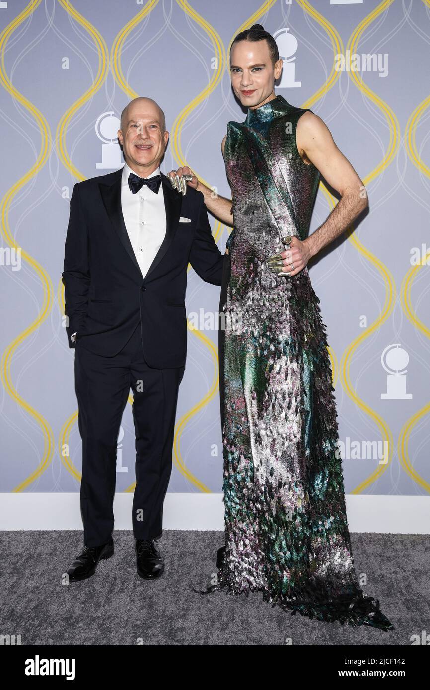 New York City, US, June 12, 2022. Guest and Jordan Roth walking on the ...