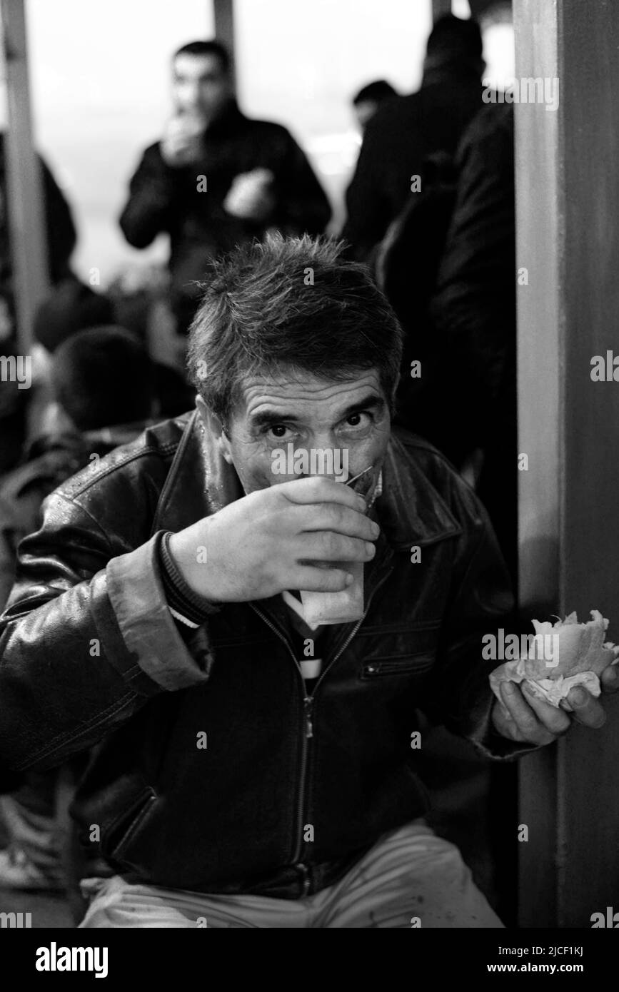 Istanbul turkey street food fish Black and White Stock Photos & Images ...