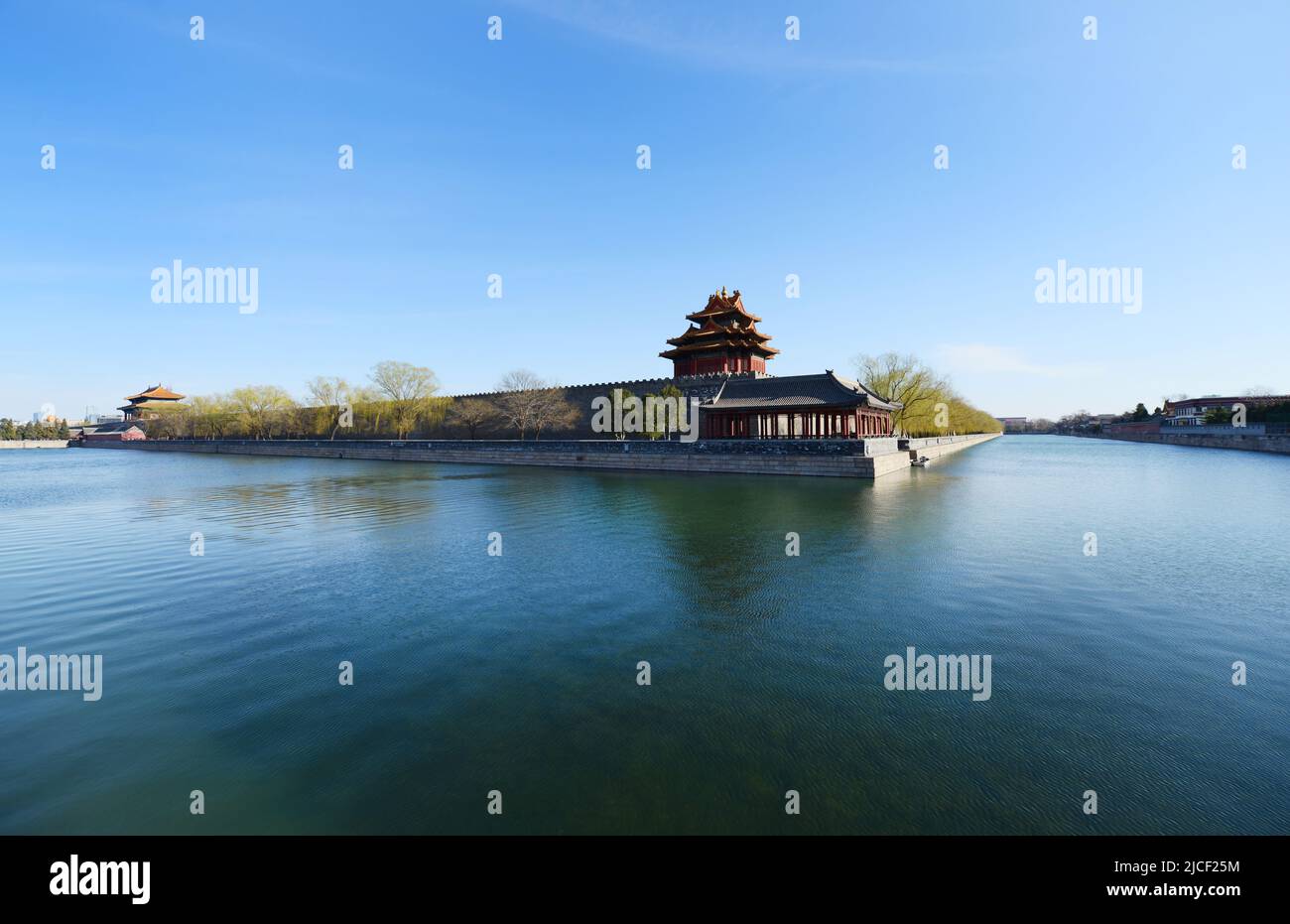 A view of the north western corner tower of the Forbidden city with the ...
