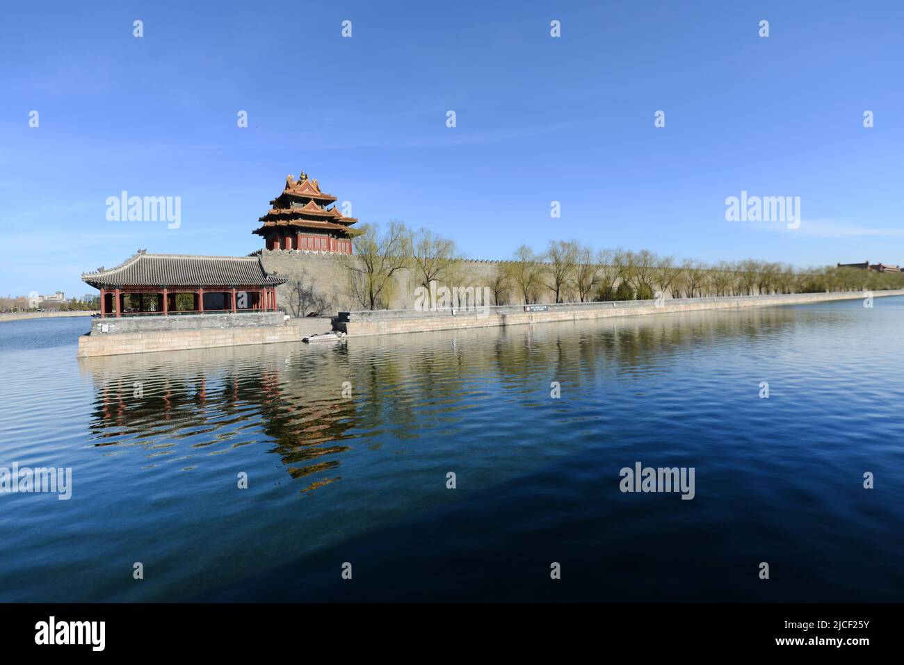 A view of the north western corner tower of the Forbidden city with the ...