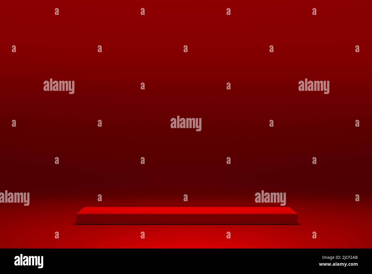 Red platform for showing product. Empty podium or pedestal display on ...