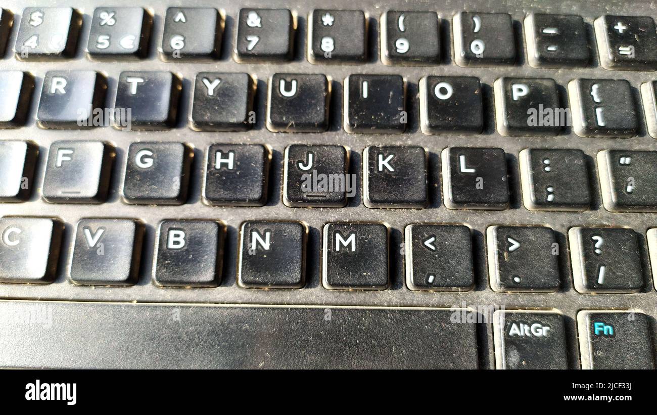 BLACK COLOR COMPUTER KEYBORDS WITH LETTERS Stock Photo - Alamy