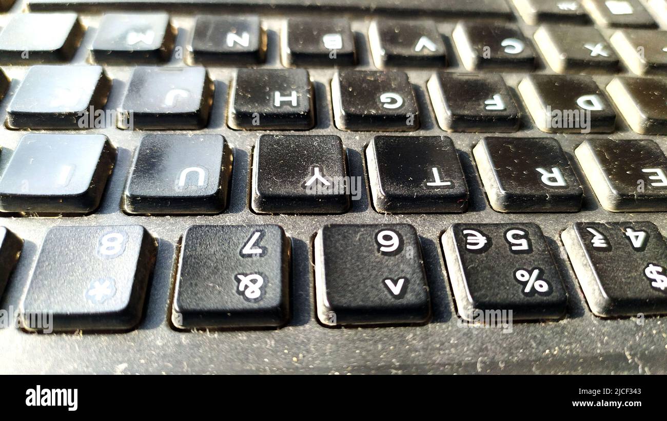 BLACK COLOR COMPUTER KEYBORDS WITH LETTERS Stock Photo - Alamy