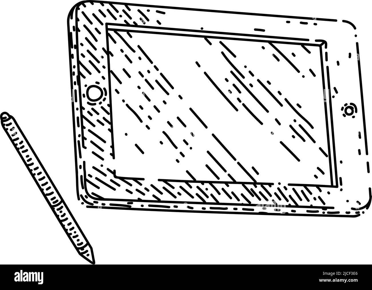 tablet screen sketch hand drawn vector Stock Vector Image & Art - Alamy